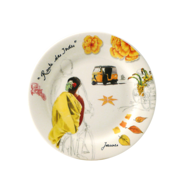 Coffret 4 assiettes canapés Route des Indes - Gien | Maison Simon